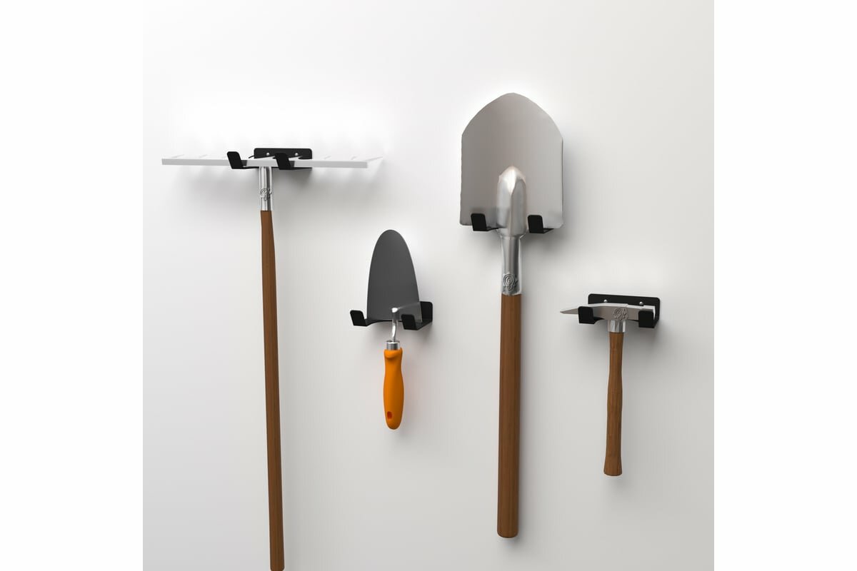 EMBODIMENT EMB-GT-W-B Настенный держатель-органайзер хранения садового инвентаря черный