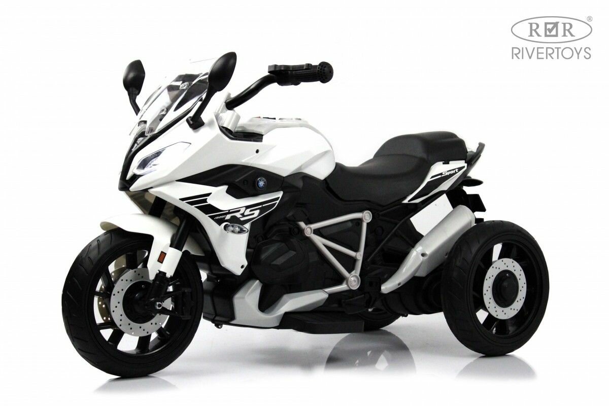 Детский электромотоцикл RiverToys М777БХ белый