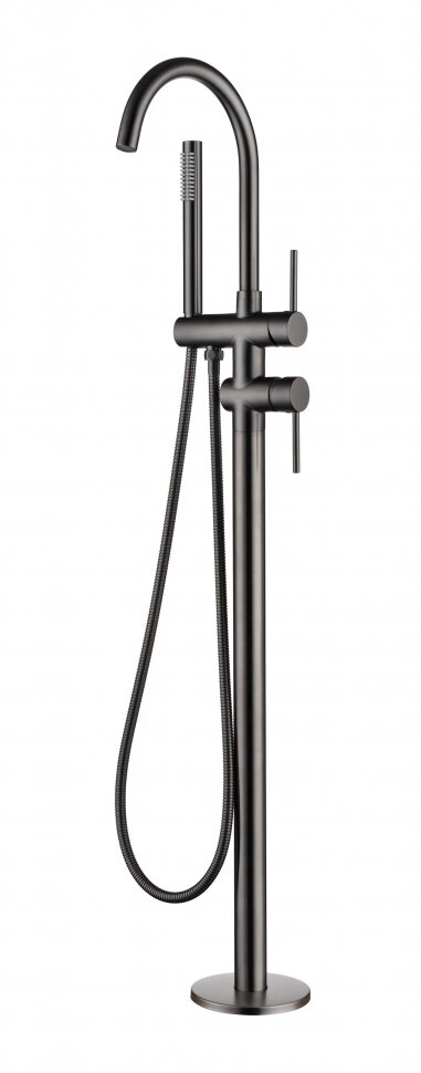 Смеситель Grocenberg, для ванны, напольный, графитовый, с аэратором