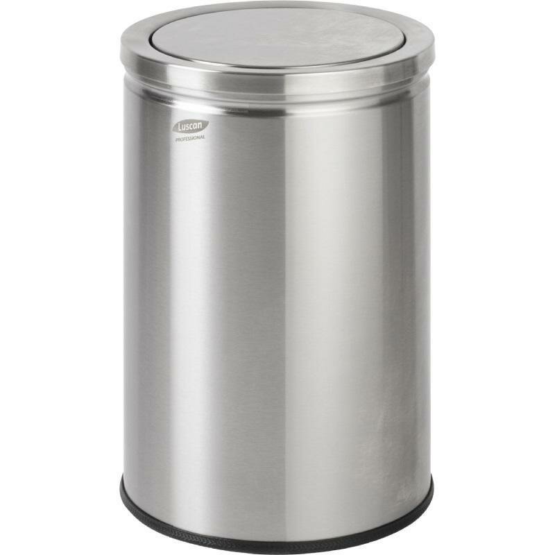 Урна с качающейся крышкой, нержавеющая сталь, 18 л