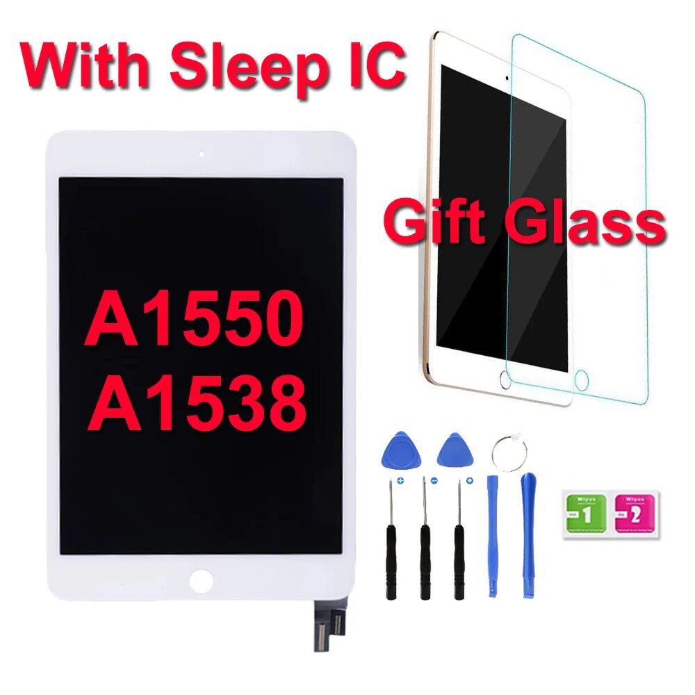 ЖК-дисплей YLLMAOO для iPad Mini 4 A1538 A1550 White With IC Gfit2