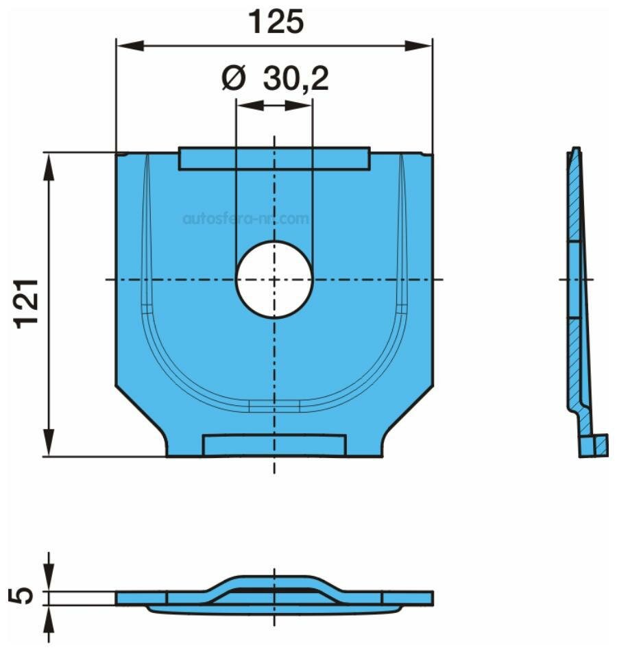 BPW 0316435020 пластина крепления полурессоры !120x125x5\BPW