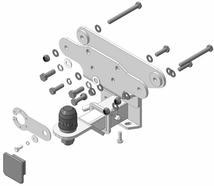 Фаркоп оцинкованный ZincaR на Tank 500 2021- арт. ZT201E