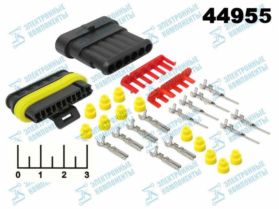 Разъем 6pin в комплекте влагозащищенный на кабель DJ7061-1.5-21/11