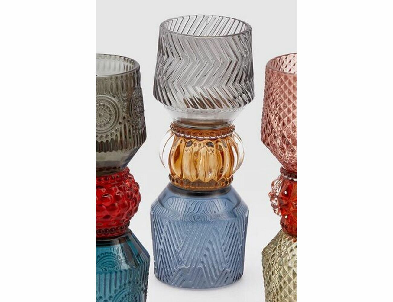 Стеклянный двусторонний подсвечник джанни, 20 см, EDG 108207-95-1