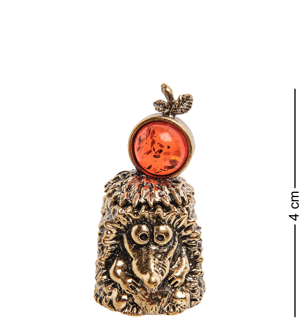 Наперсток 'Ежик' (латунь, янтарь)