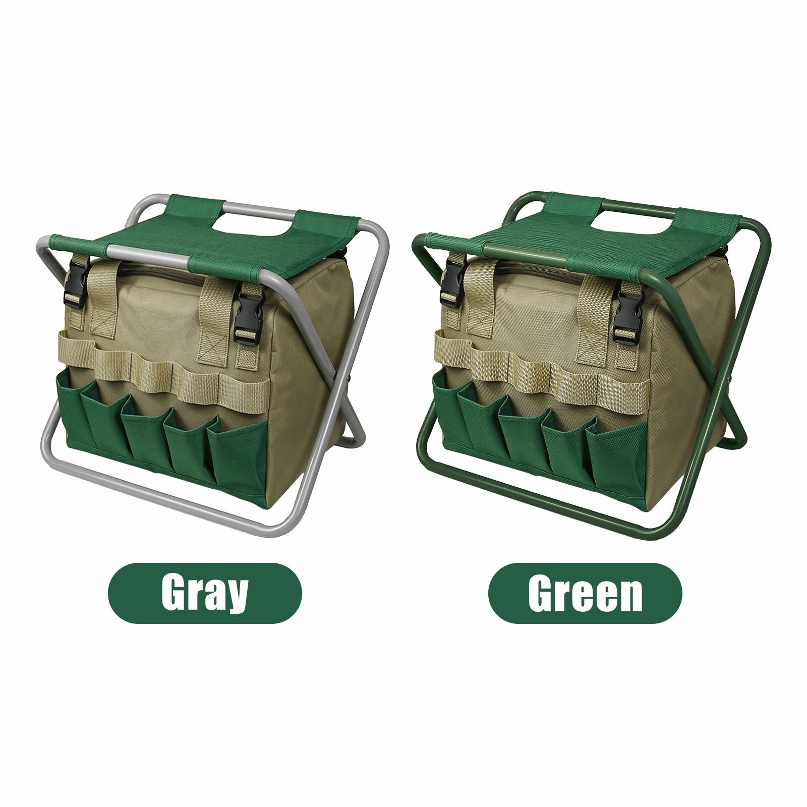 Садовая сумка-органайзер со складным табуретом, для хранения инструментов и переноски инвентаря