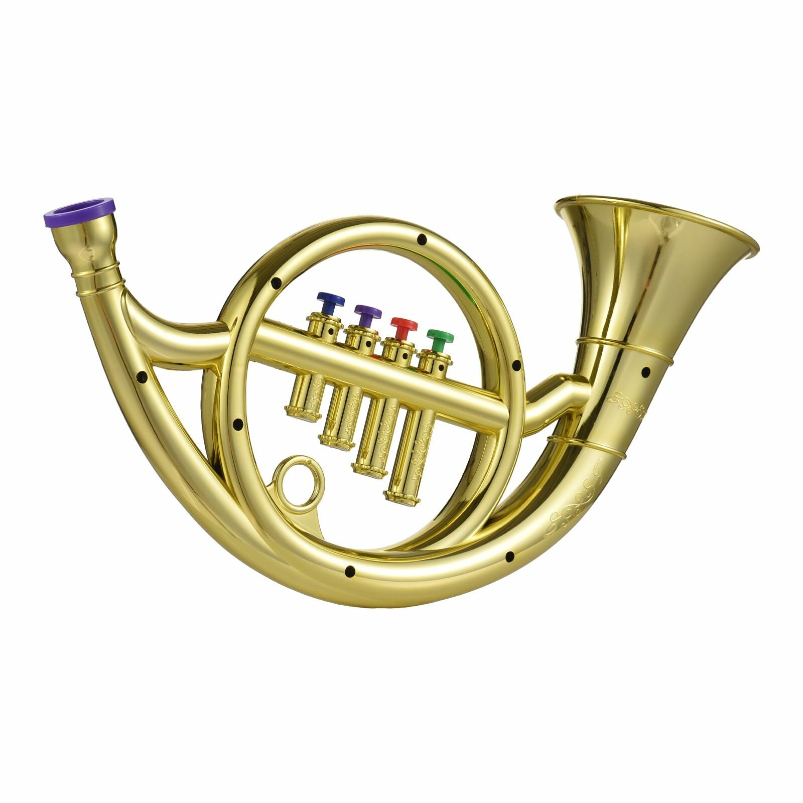 Валторна с 4 цветными кодовыми клавишами. Детские музыкальные духовые инструменты. Экологи