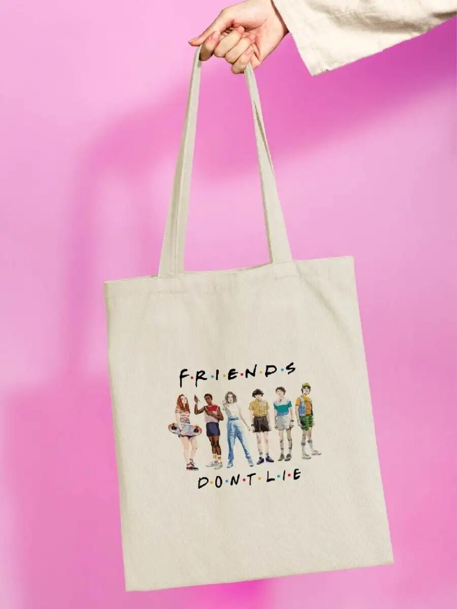 Сумка шоппер  женская с принтом холщовая hellfire club