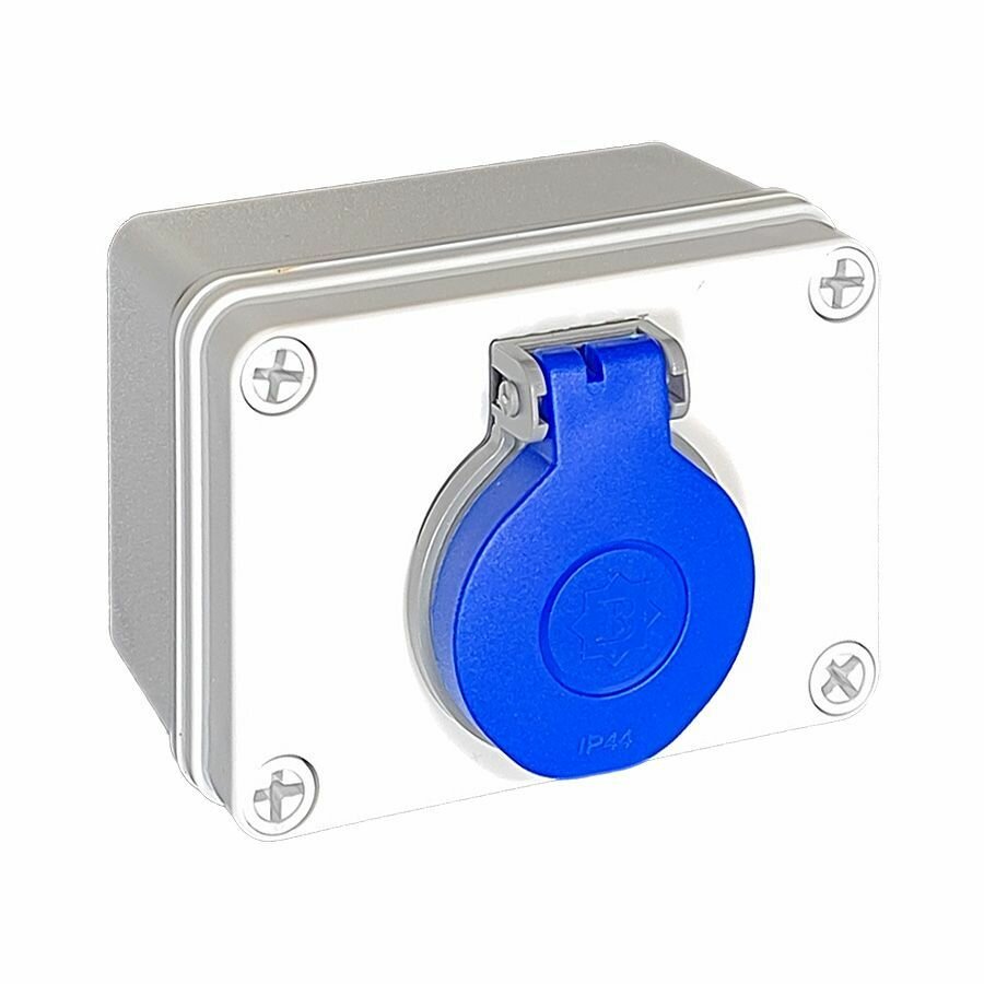 Розетка Schuko накладная, 80х110х70 мм, IP44