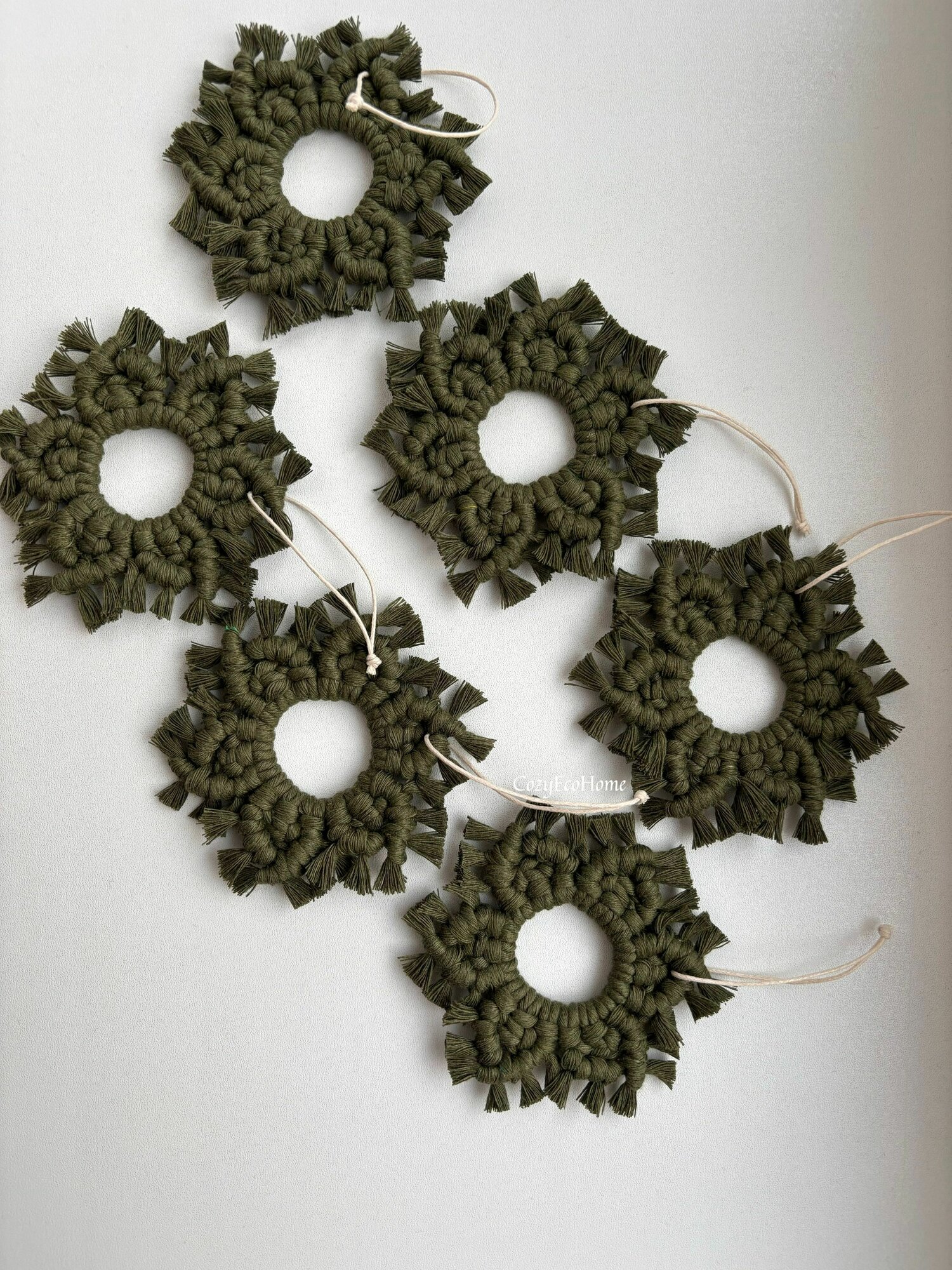 Набор макраме снежинок на ёлку