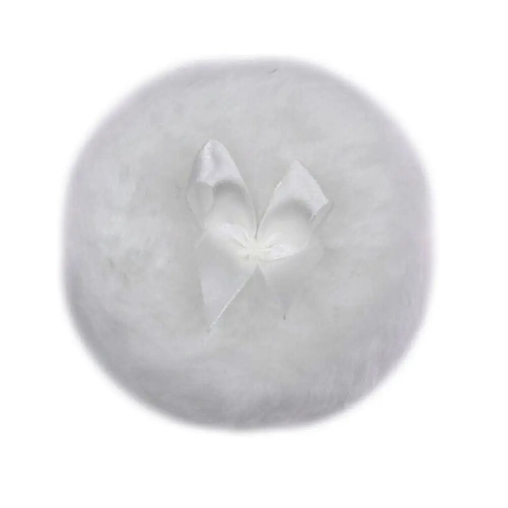 Велюровая пуховка для пудры White