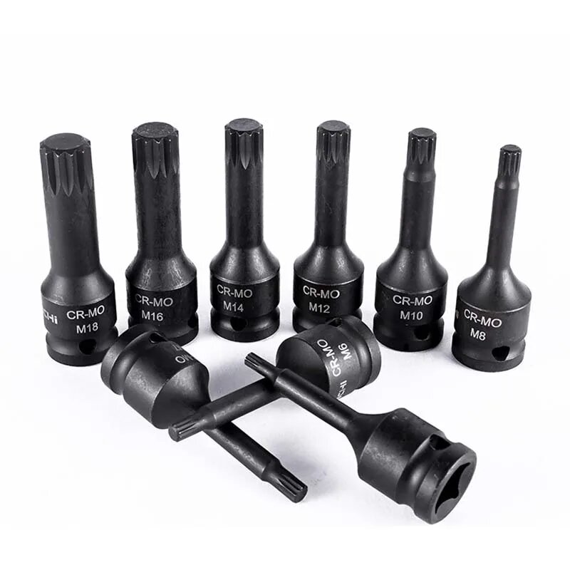 Набор бит для пневматической отвертки Paowuxian 12-точечный сплайн M12