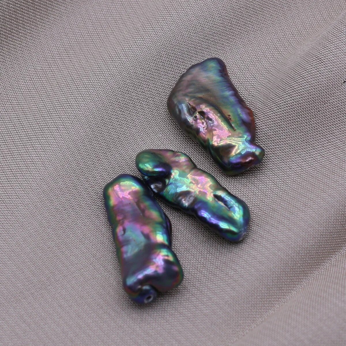 Бусины из натурального розового жемчуга 3 шт, для рукоделия 8x20-10x25mm