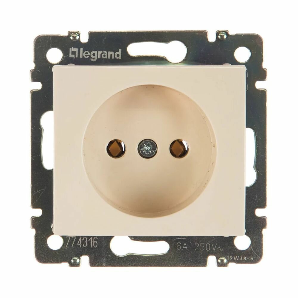 Механизм розетки 1-м СП Valena 16А IP21 без заземления, цвет слоновая кость Legrand, 5шт