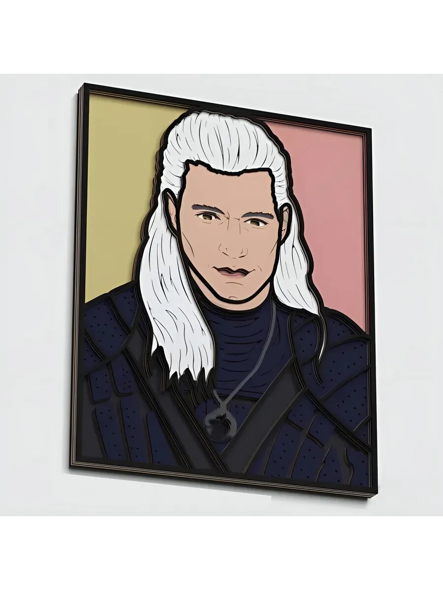 3D Картина по номерам из дерева Ведьмак Геральт, 23x30 см