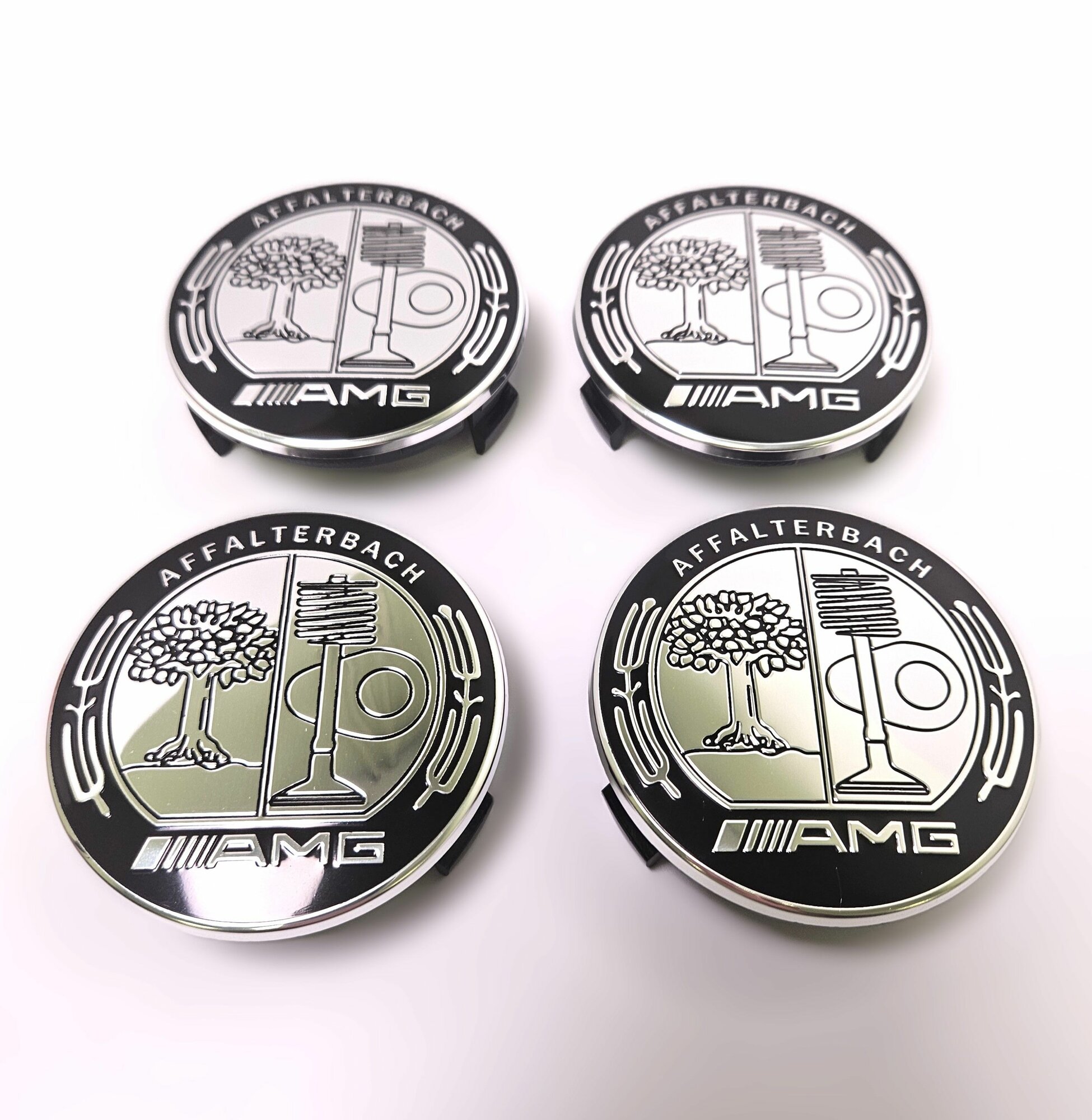 Колпачок ступицы для Mercedes, стиль АМГ герб / Мерседес 75 мм / 4 шт