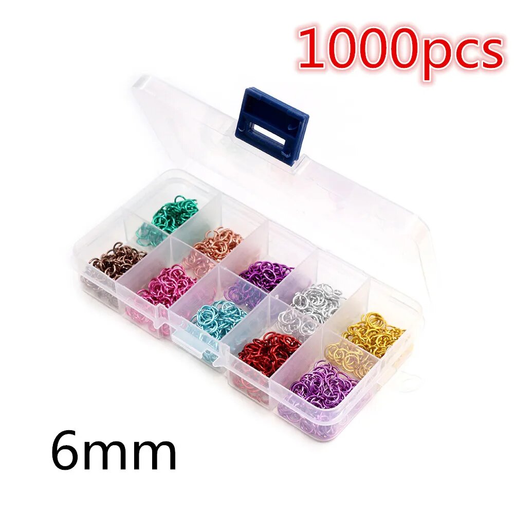 Набор колец Wadsfred Cabos для создания украшений Aluminum 6mm 1000pcs