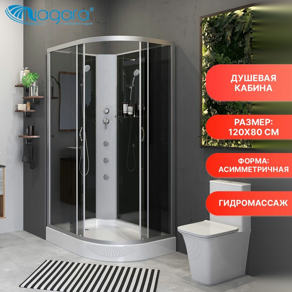 Душевая кабина Niagara Classic NG-3512-14LBKG 120x80
