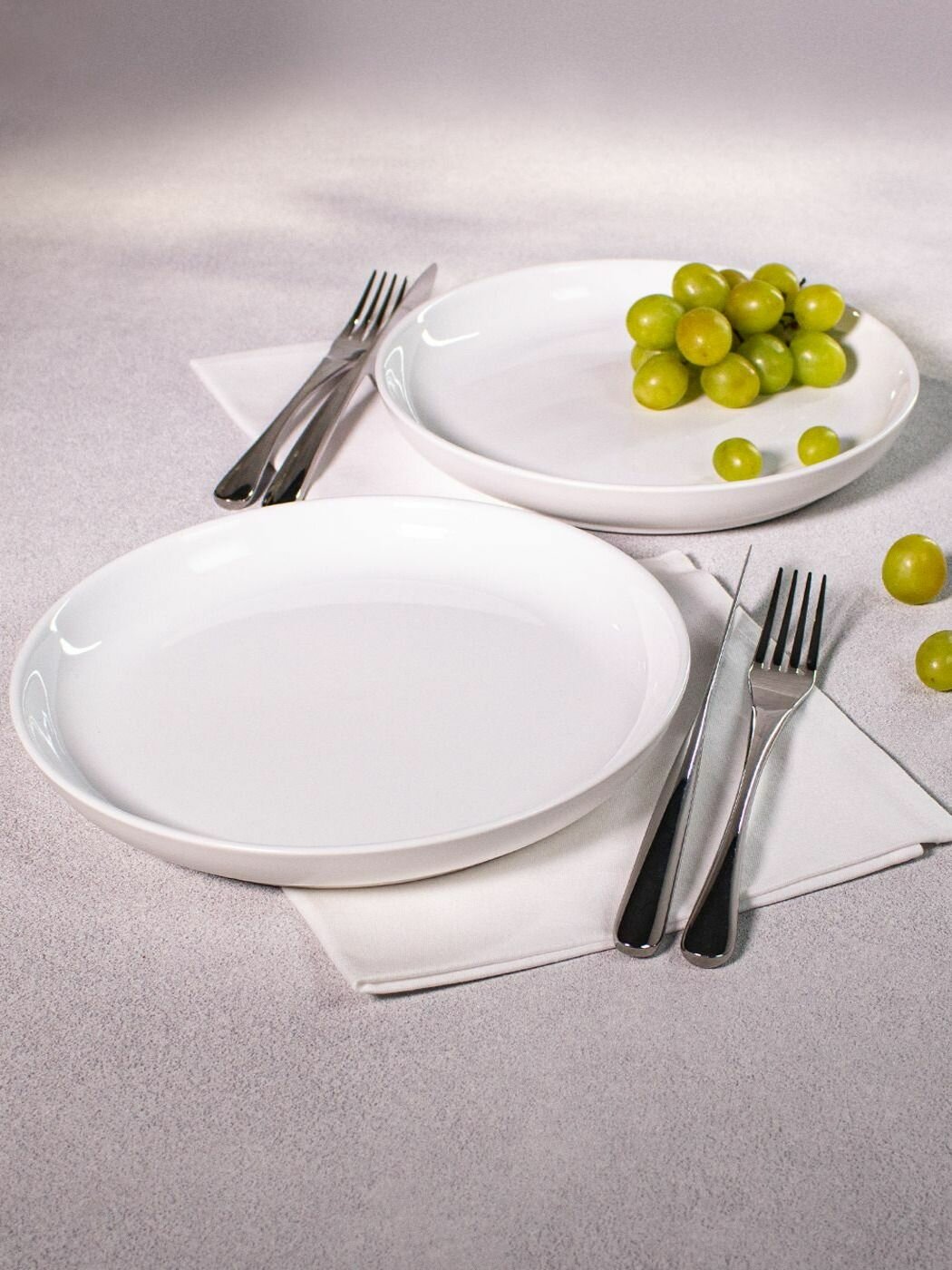 Набор фарфоровых тарелок обеденных 22см Patio 2шт, цвет белый. STENOVA HOME