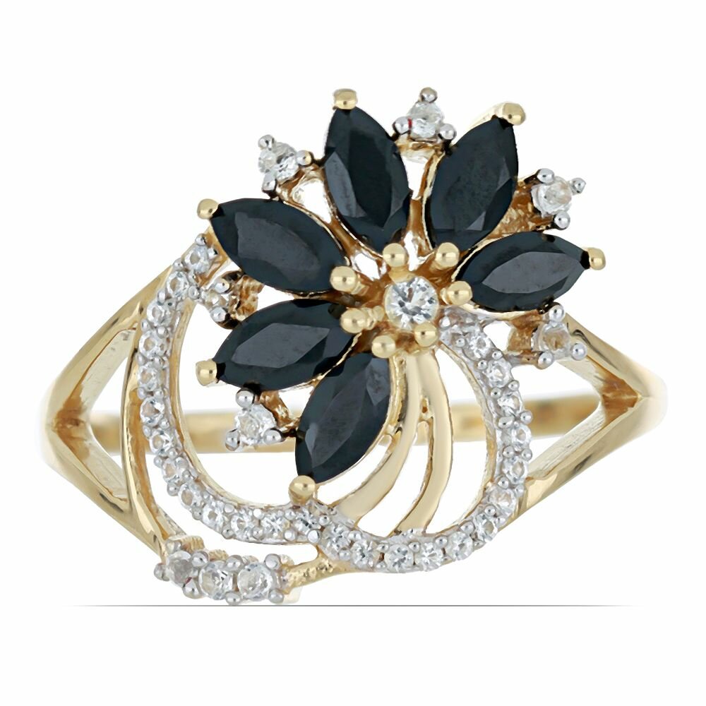 Кольцо, серебро, 925 проба, шпинель, циркон