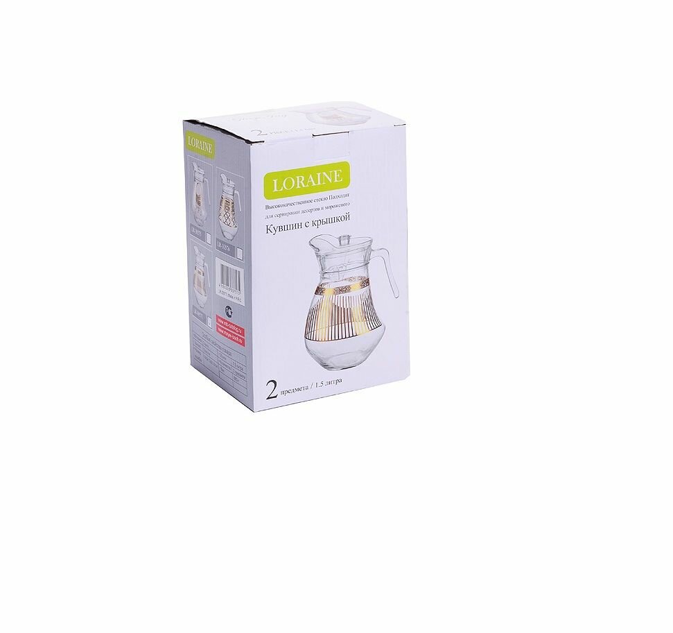 Кувшин с крышкой 1,5 л с рисунком — фото 1