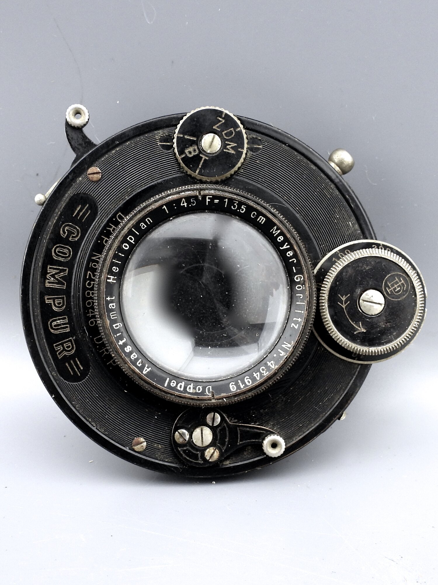Объектив COMPUR Doppel Anastigmat Helioplan Meyer-Optik Gorlitz 1:4,5 F13,5 №434919