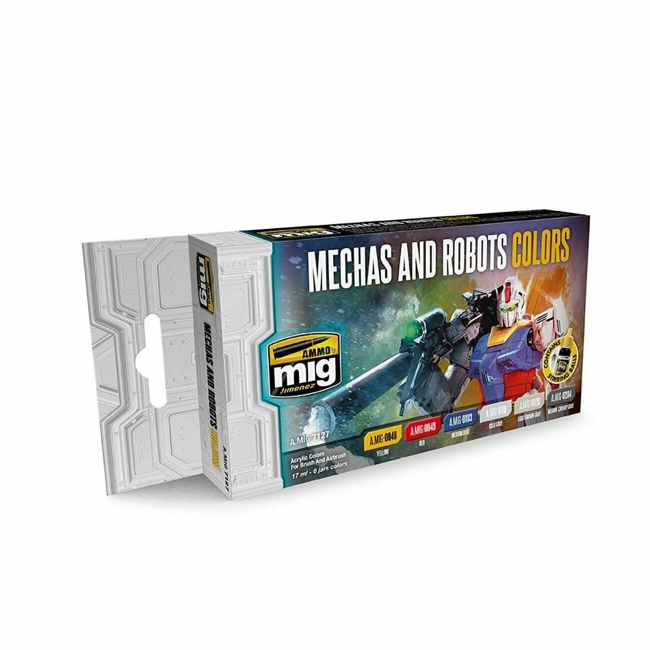 Набор акриловых красок AMMO Mechas and Robots Colors A. MIG-7127 6 шт 17 мл