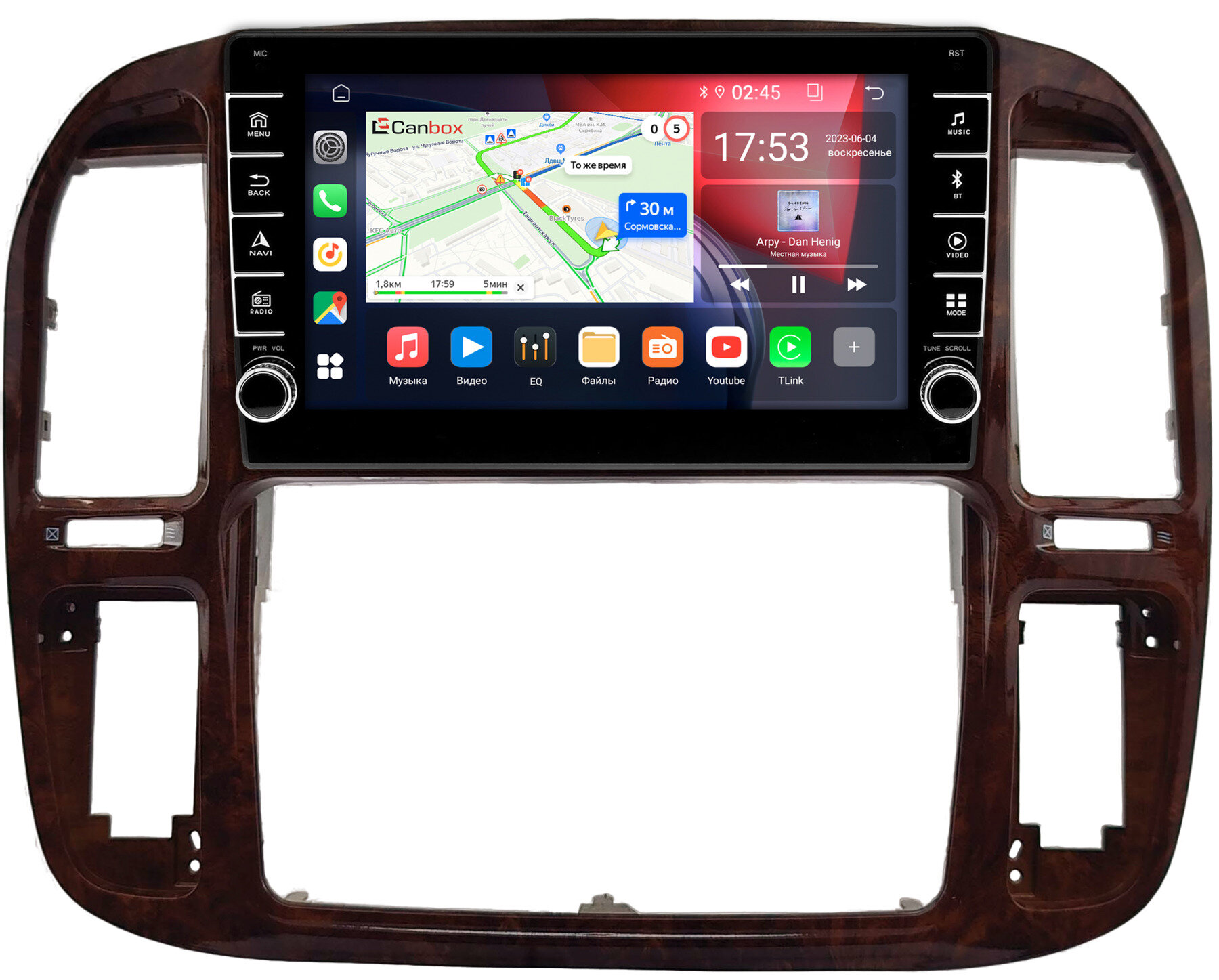 Штатная магнитола Lexus LX 470 1998-2002 (для авто без экрана) Canbox BGT9-0442 2/32 Android 10 (IPS, DSP, CarPlay)