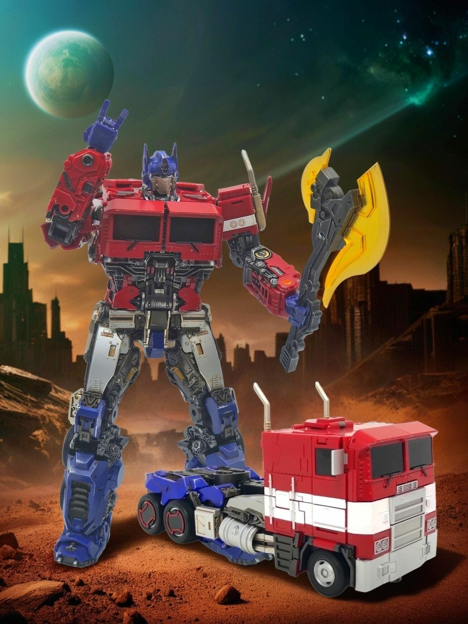 Оптимус Прайм игрушка фигурка трансформер 30см , Optimus Prime робот автобот Tranformers корпус металл , Bubblebee бамблби