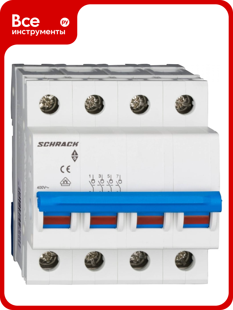 Автоматический выключатель Schrack Technik 4P 63A AZ200264