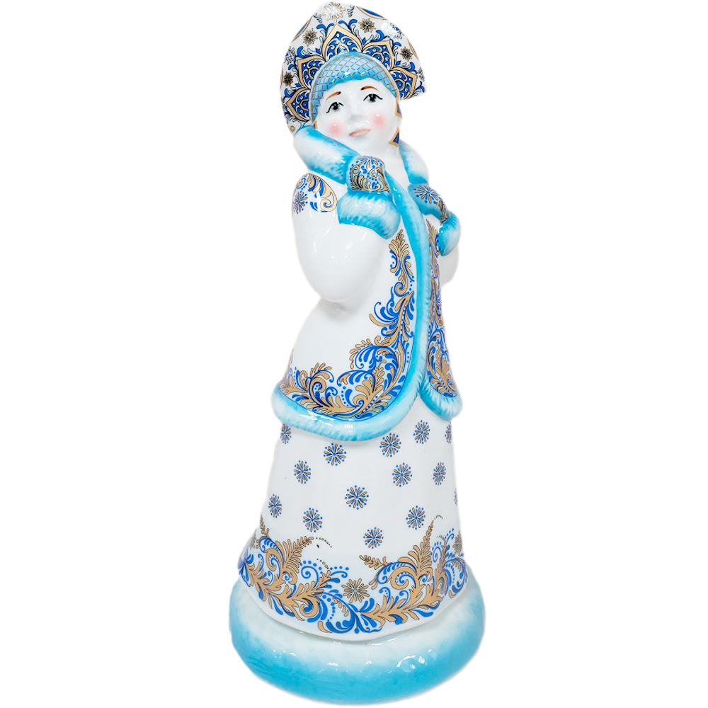 Фарфоровая фигурка ручной работы "Снегурочка", с золотом