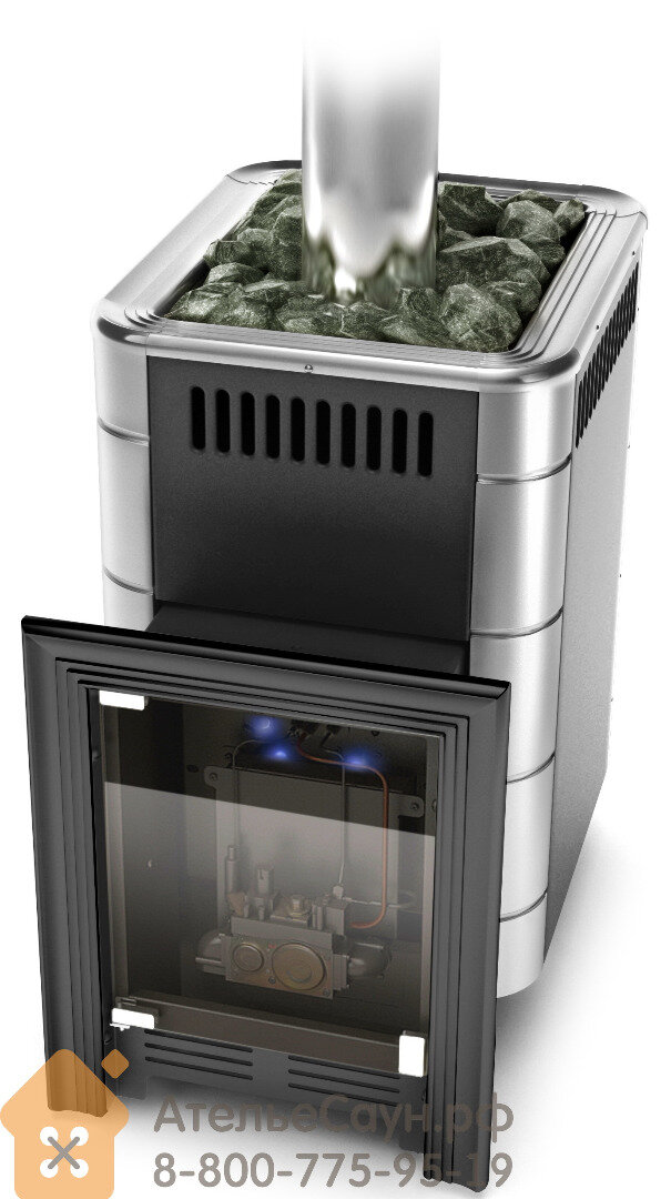 Печь банная каменка ТМФ Уренгой-2 Inox (антрацит, НВ, ГГУ, арт. 27703)