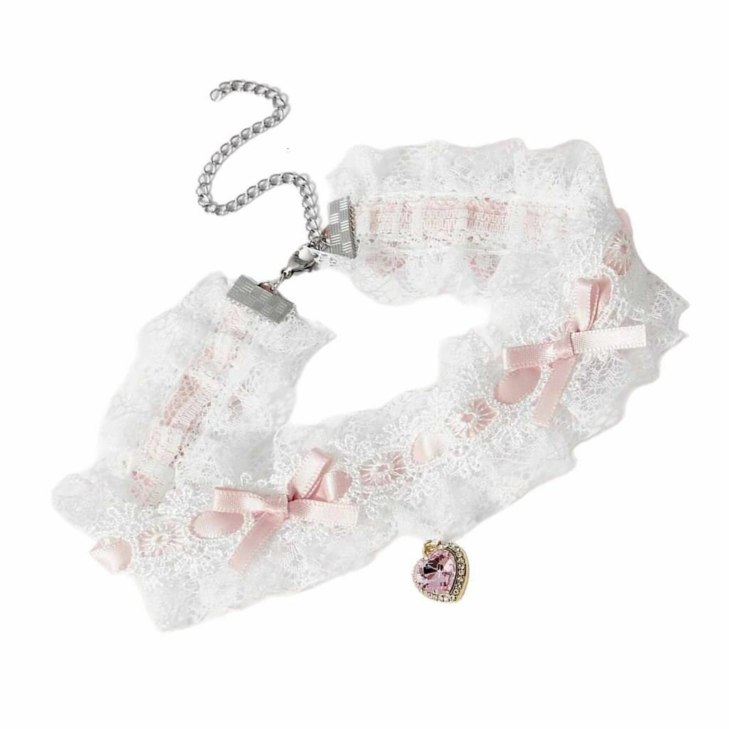 Кружевной Чокер с Бантом и Кристаллами