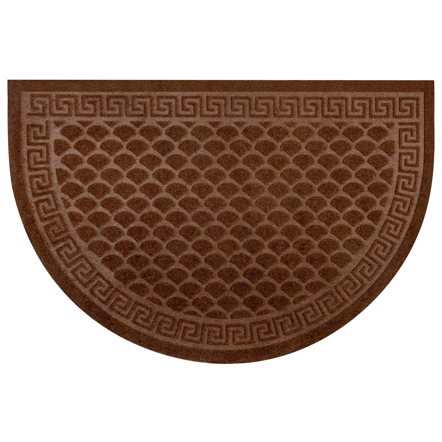 Коврик придверный 6090 см, венге, грязезащитный, 430 г/м2, полукруг, фактурный чешуйки, любаша, 701053