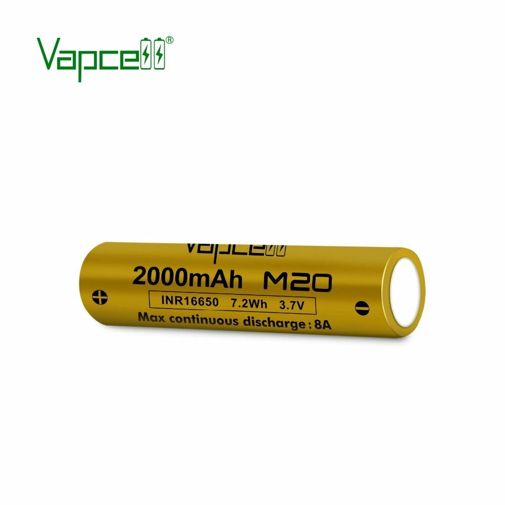 Литиевая батарея Vapcell M20 16650 индийских рупий 2000 мАч 8A 3,7 В
