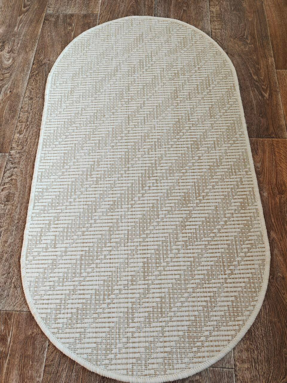 Циновка без ворсовая однотонная 60 на 110 с противоскользящим покрытием овальная