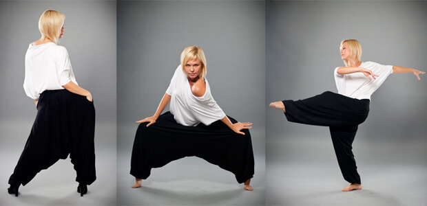 Брюки спортивные (зуавы, алладины, шаровары) с имитацией запАха