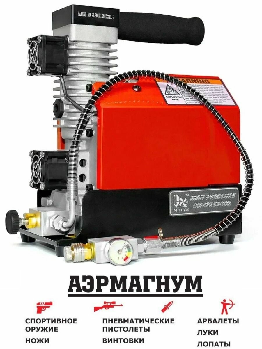 Воздушный компрессор CS2 PCP, 30 МПа,12В постоянного тока или домашнего 220В переменного тока с адаптером