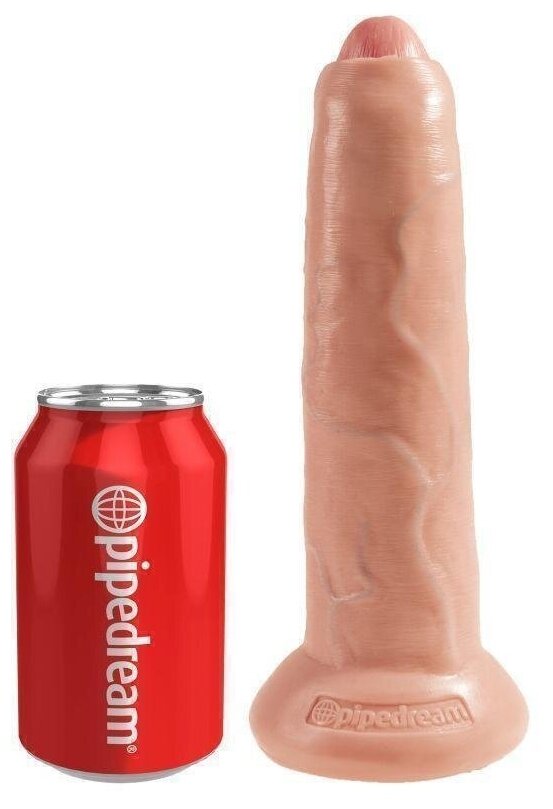 Фаллоимитатор на присоске необрезанный Pipedream King Cock 9, телесный