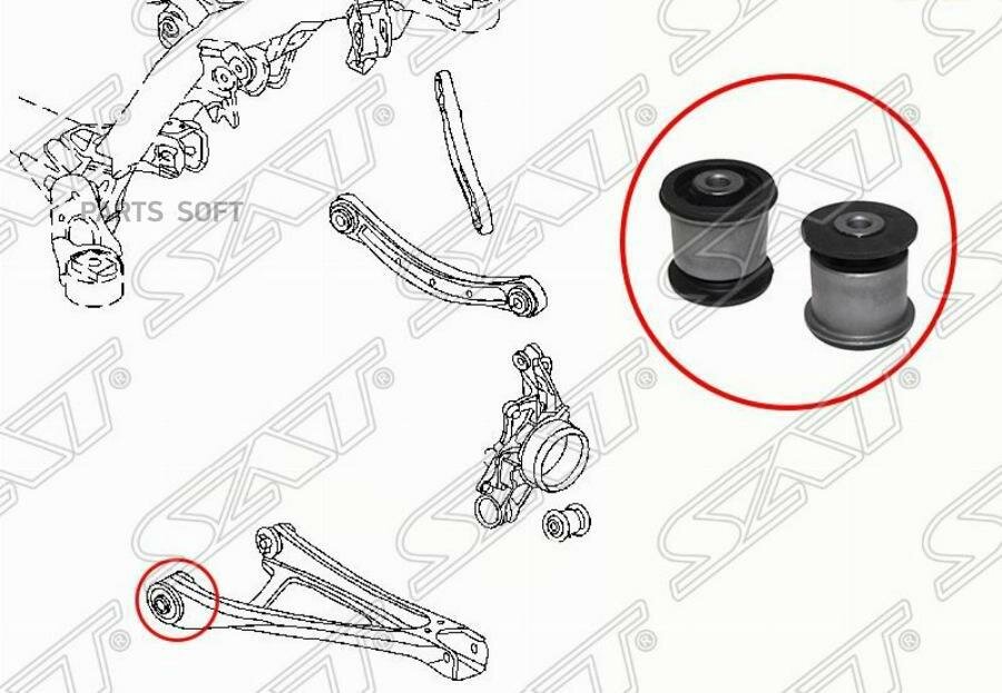 Сайлентблок рычага Audi Q7 05-15 / Volkswagen Touareg 02-18 SAT ST-7L0505311BB | цена за 1 шт