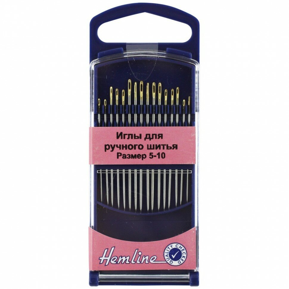 Hemline 288G.510 Иглы ручные для шитья с острым кончиком № 5-10, 16 шт