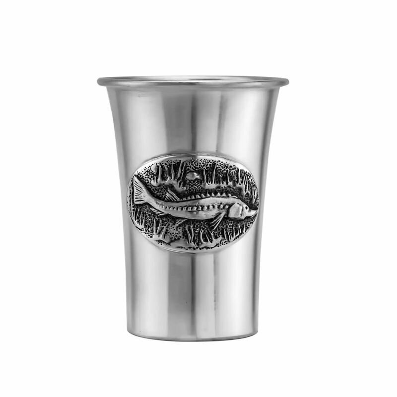 Кольчугинский мельхиор Стопка "Осетр" посеребренная полиров. с чернением в футляре (КМ560СТ06)