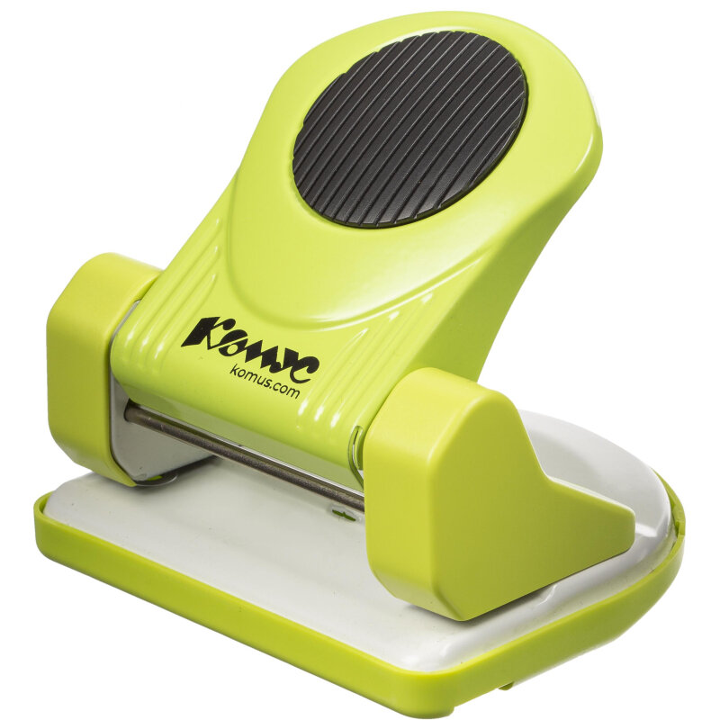 Дырокол Комус MPG20 до 20 лист. металл, с линейкой и блокиратором, зелёный 1271912