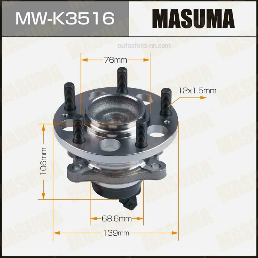 MASUMA MWK3516 Узел ступичный KIA SOUL II 13- (с АБС)