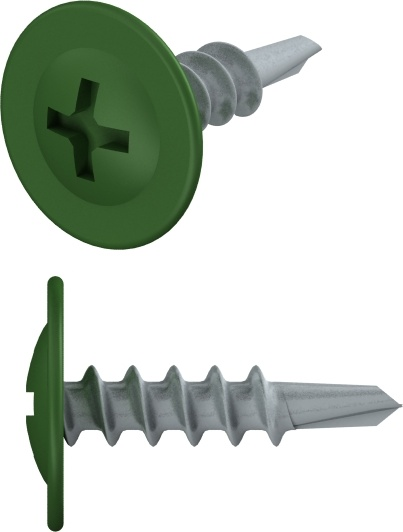 Саморез 4.2х16 мм с прессшайбой, цинк, со сверлом, RAL 6002 50 шт в зип-локе STARFIX цвет лиственно-зеленый SMZ1-40883-50