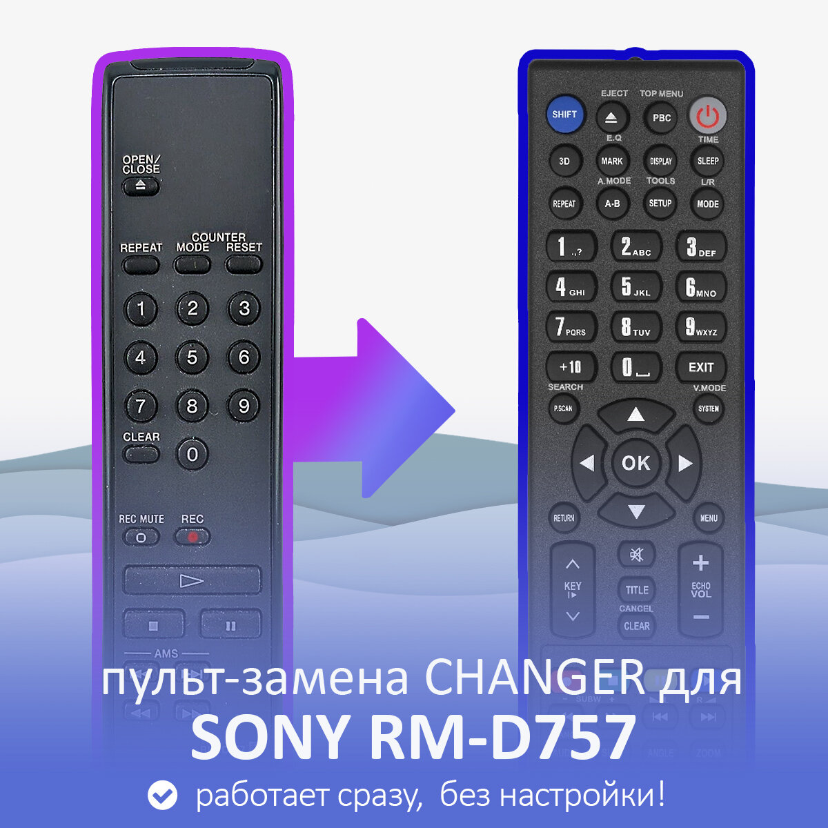 Пульт-замена для SONY RM-D757