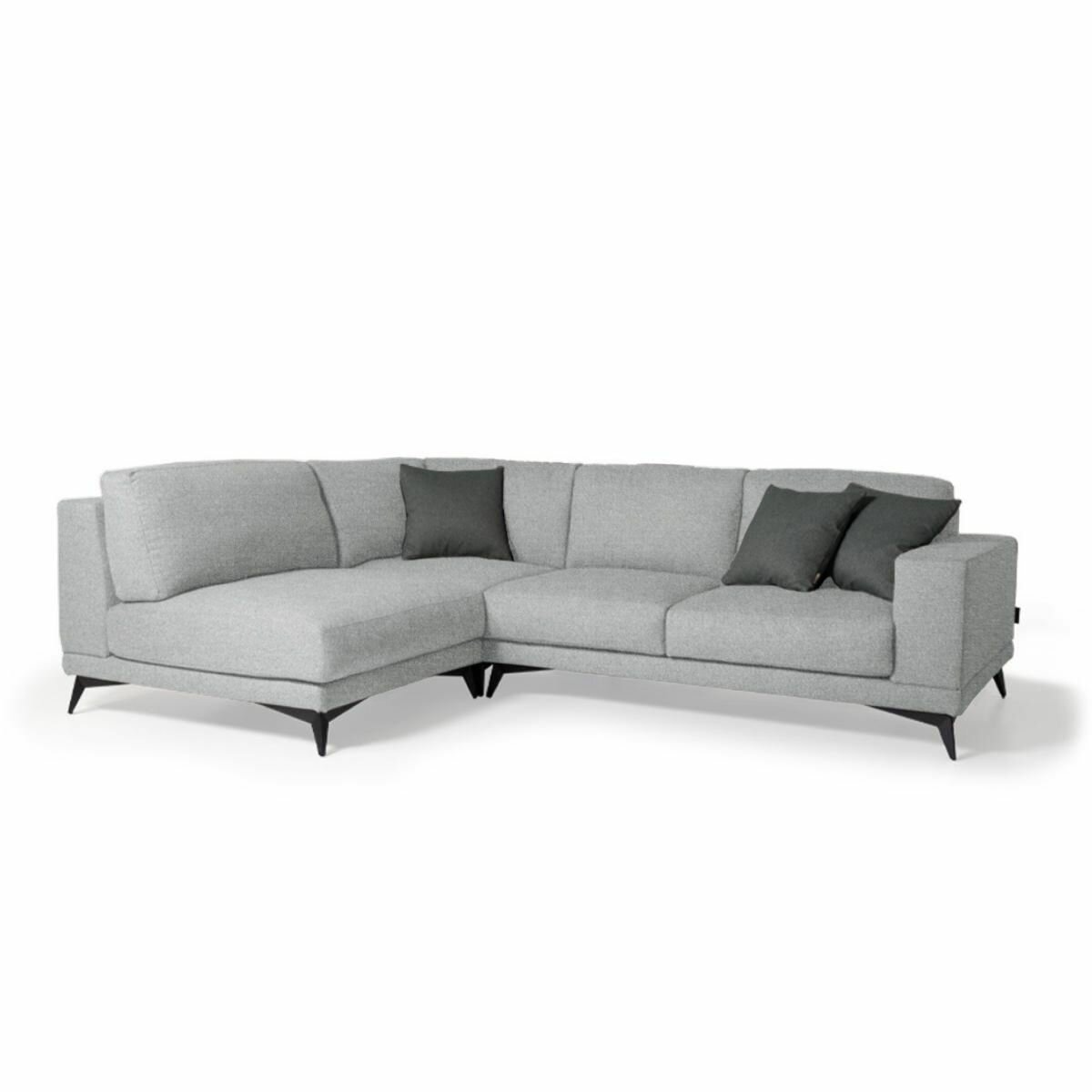 Диван Бергамо левый с оттоманкой со спинкой в премиальном велюре 3,15м/21