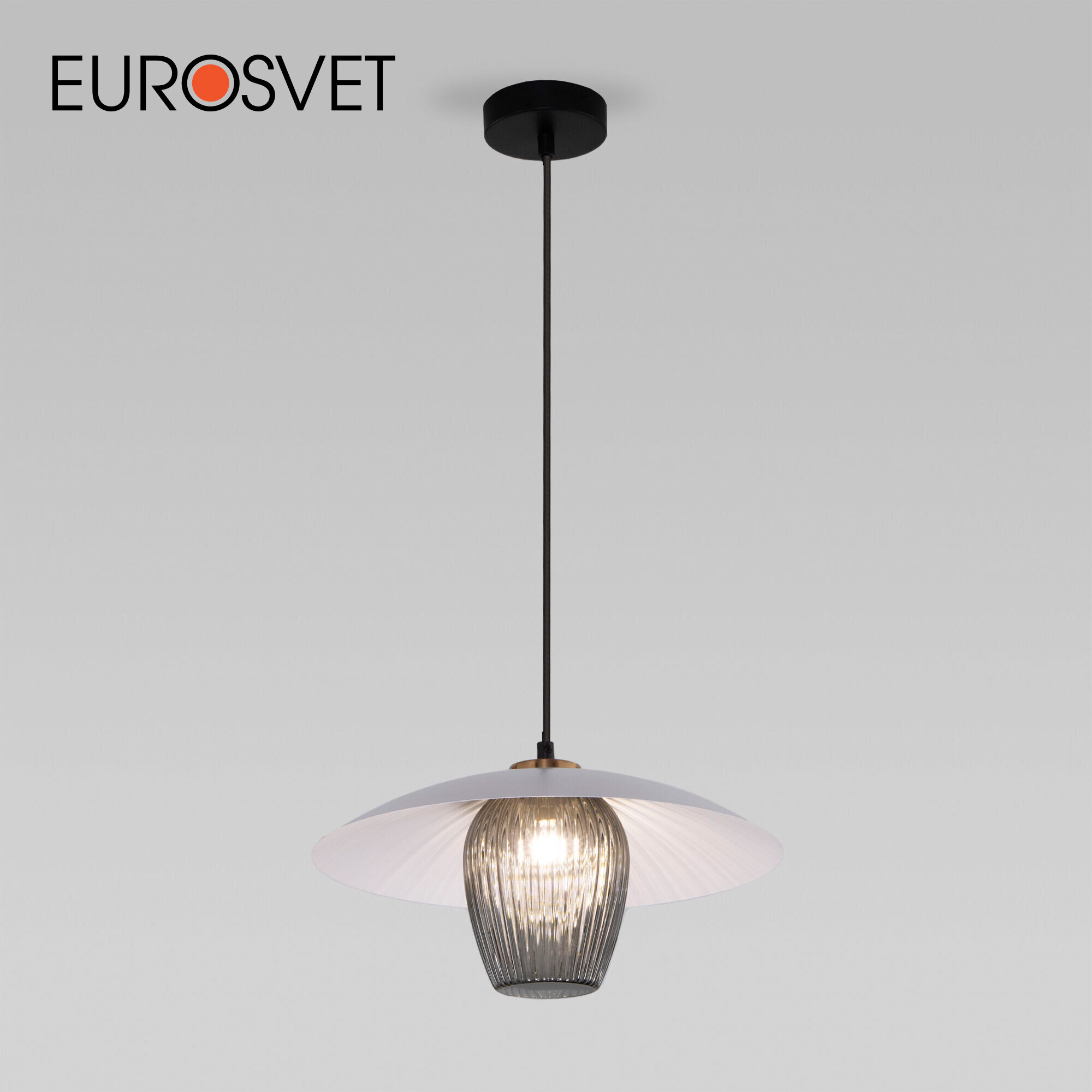 Подвесной светильник Eurosvet Kamari 50259/1, G9, 25 Вт, белый/дымчатый