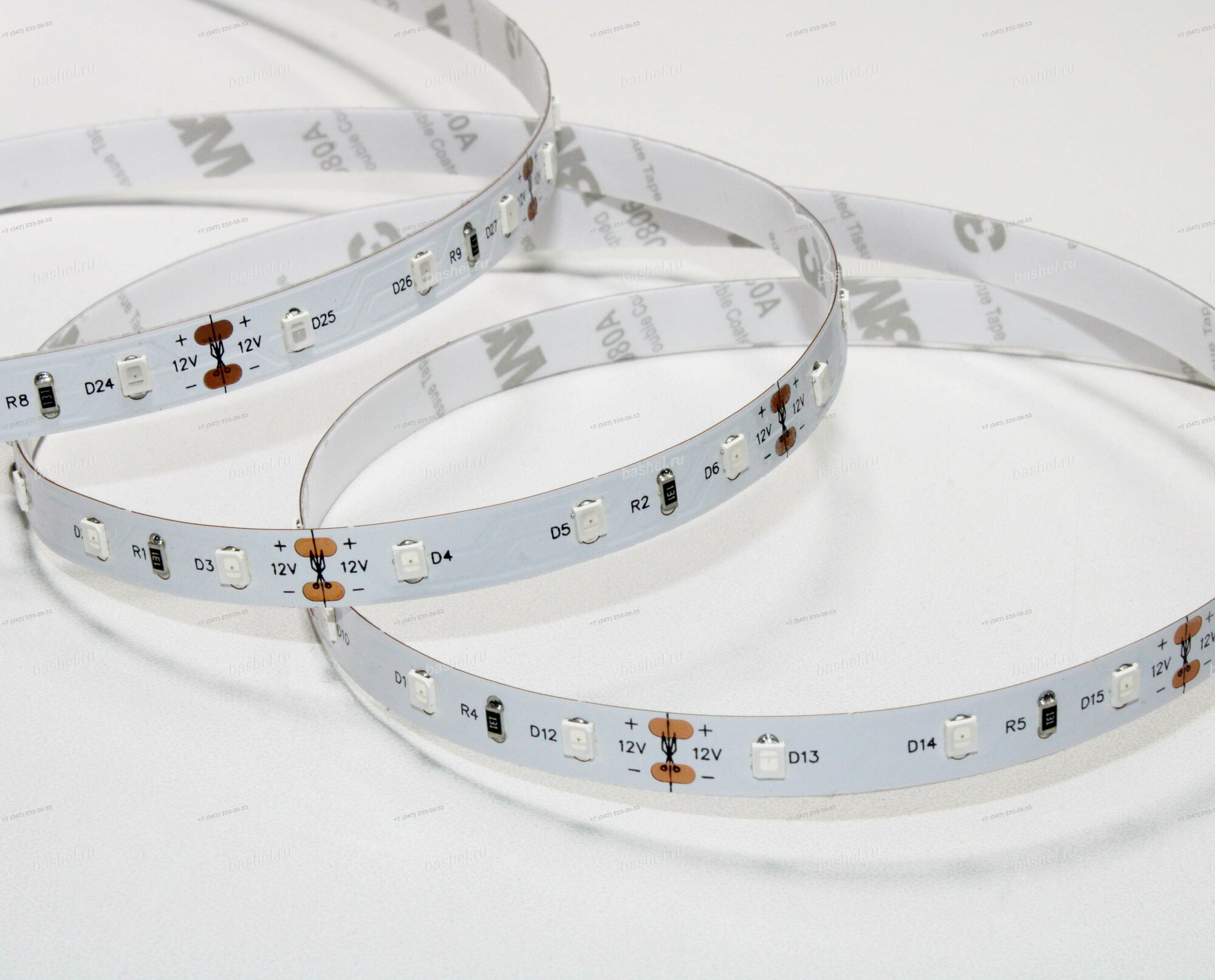 127-LR12-2835-60SMD-IP33-BLS-F-R/B (50-Red 660nm, 10-Blue 460nm) 12W-1200Lm/m (5000х8х2мм, фито, Premium), Светодиодная